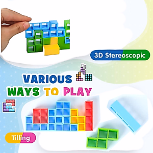 48 Pcs Tetra Tower Game,Tetra Tower Balance Game,Tetra Tower Stacking Game Adult Tetra Tower Stacking Blocks Balance Game Blocks Building Toys
