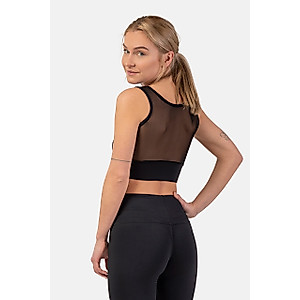 NEBBIA Black Mesh Design Breathe Sports Bra 412