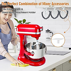 Flex Edge Beater for KitchenAid 5.5-6 QT Bowl-Lift Stand Mixer with 2 Kitchen Accessories, Flat Beater Paddle with Flexible Silicone Edges Bowl Scraper, Kitchen Aid Mixers Accessories
