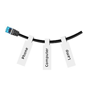NIIMBOT Cable Label Maker Tape (0.49" x 4.29") Printer Sticker Paper with Self-Adhesive for D11/D110/D101 Label Maker,1 Roll of 65 (White)