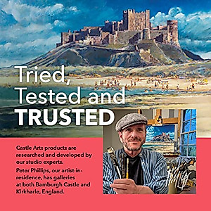 Castle Art Supplies 48 x 22ml Acrylic Paint Set | All-inclusive Set for Beginners, Adult Artists | Premium Quality Intense Colours | Smooth to Use on Range of Surfaces | In Impressive Presentation Box