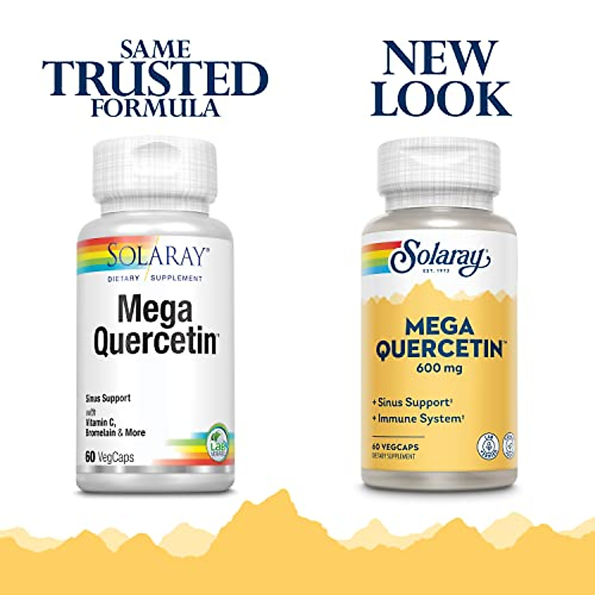 SOLARAY Mega Quercetin, Healthy Sinus & Immune Support & AMPK Activator, Rutin, Hesperidin & Bromelain, 60 VegCaps