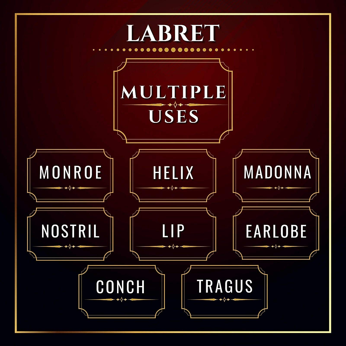 2Pcs Surgical Steel 18g 1/2 12mm labret Stud Piercing Jewelry Spider Bite Monroe Vertical Monroe Cartilage 3mm Ball M0226