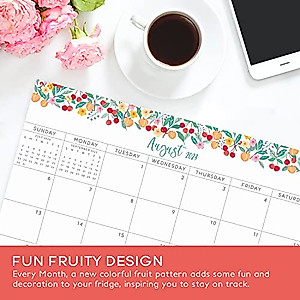 S&O Fruity Magnetic 2023 Fridge Calendar from July 2022-Dec 2023 - Tear-Off Refrigerator Calendar to Track Events & Appointments - 18 Month Magnetic Calendar for Fridge for Easy Planning - 8"x10" in.