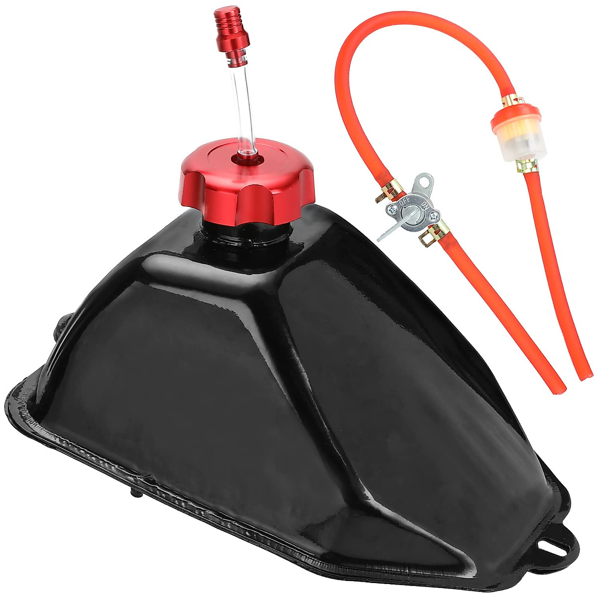 YOXUFA Upgraded Metal Gas Fuel Tank Cap for 50cc 70cc 90cc 110cc 125cc ATV Coolster Taotao ATA-110B Chinese Quad 4 Wheeler PeaceSport Roketa Kazuma BMS Yamoto Baja Sunl Riding lawnmower Buyang Parts