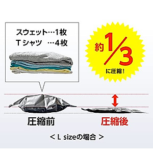 PETAKO Space Saver Bags 4pcs/sets, Easy compression in 1 second just by sitting on, Made in Japan