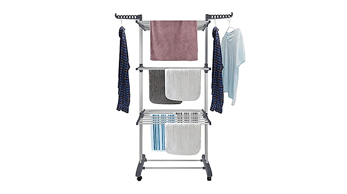 Bigzzia 3-Tier Clothes Drying Rack - Foldable & Durable