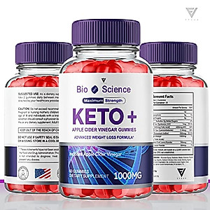 (3 Pack) Bio Science Keto Gummies for Weight Loss, BioScience Keto ACV Apple Cider Vinegar Gummies, Bio Science Keto Plus AVC Shark Belly Tank Oprah Winfrey Gunmies 525 MG Products (180 Gummies)