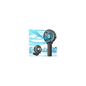 VersionTECH. Mini Handheld Fan, USB Desk Fan, Small Personal Portable Table Fan with USB Rechargeable Battery Operated Cooling Folding Electric Fan for Travel Office Room Household Black