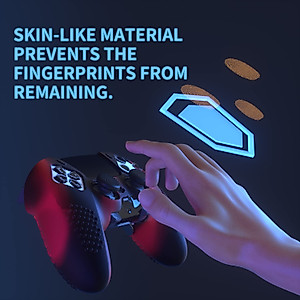 PlayVital 3D Studded Edition Anti-Slip Silicone Cover Case for ps5 Edge Controller, Soft Rubber Protector Skin for ps5 Edge Wireless Controller with 6 Thumb Grip Caps - Red & Black