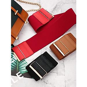 SATINIOR 3 Pieces Women Wide Belt Elastic Cinch Waistband Stretch Dress Belt for Ladies