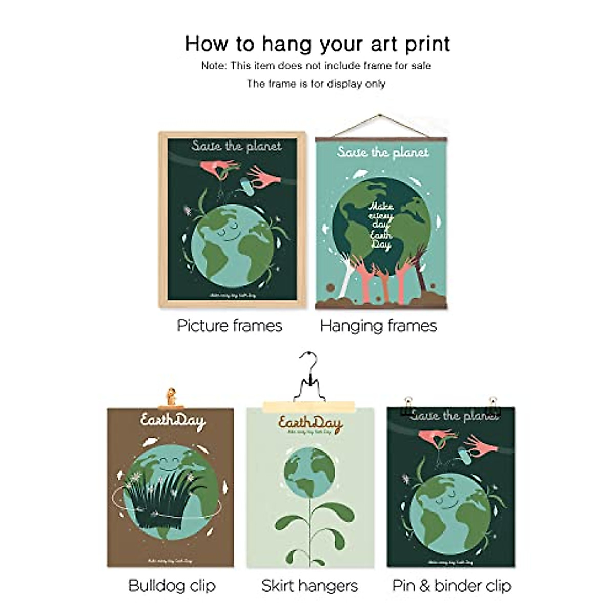 Save the Earth Art Poster | Environment Environmental Art Print Environmental Awareness for Kids, Save the Earth Print, Motivational Poster, Earth Day Print, Eco Activist Art (Save the Earth, 8X10inch Unframed)