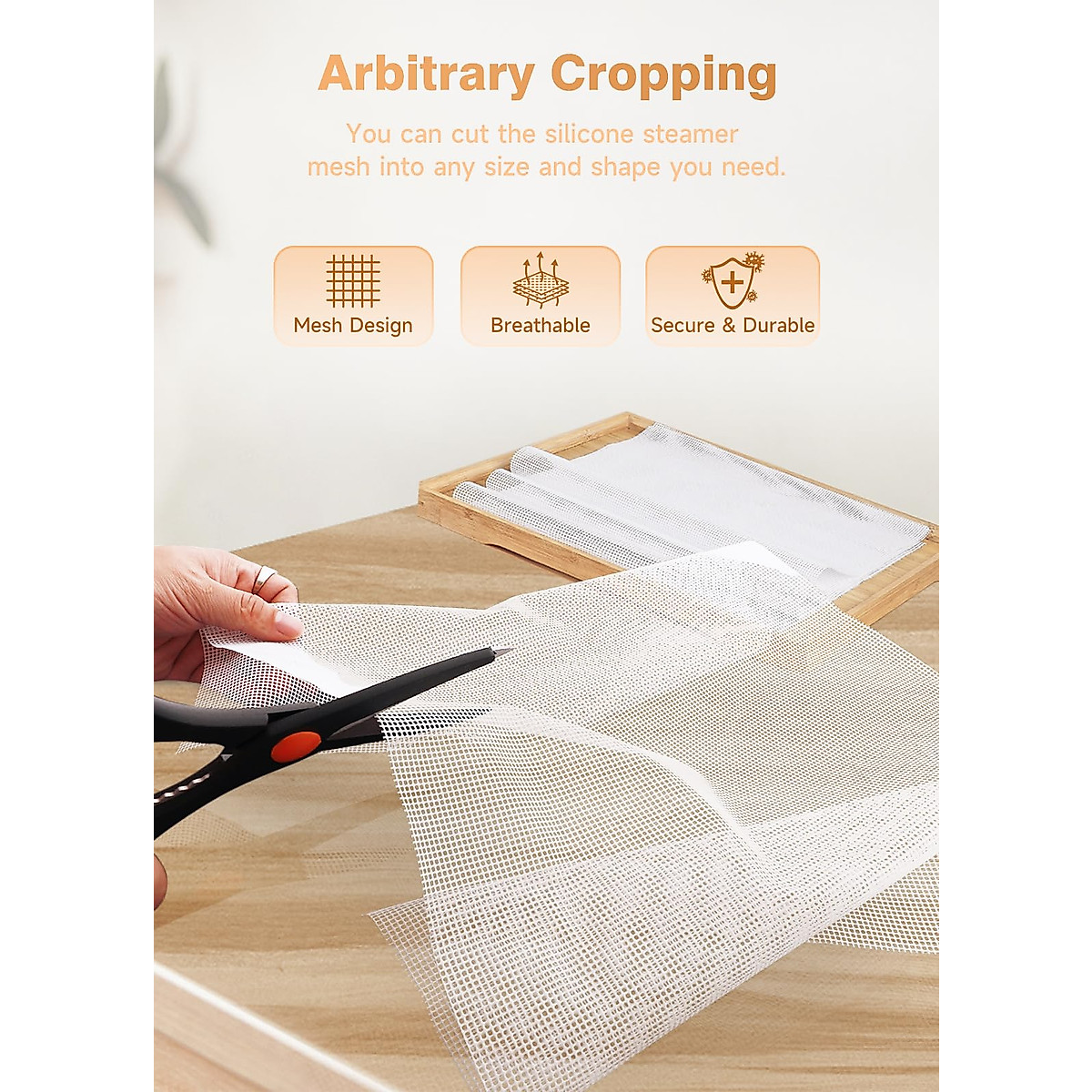 SUCISENI 6 Pack Silicone Dehydrator Sheets (14 x 21 Inch) Premium Non-Stick Silicone Mesh Mat for Fruit Food Dehydrator Reusable Dehydrator Tray Liners for Fruits Meat Vegetables Herbs