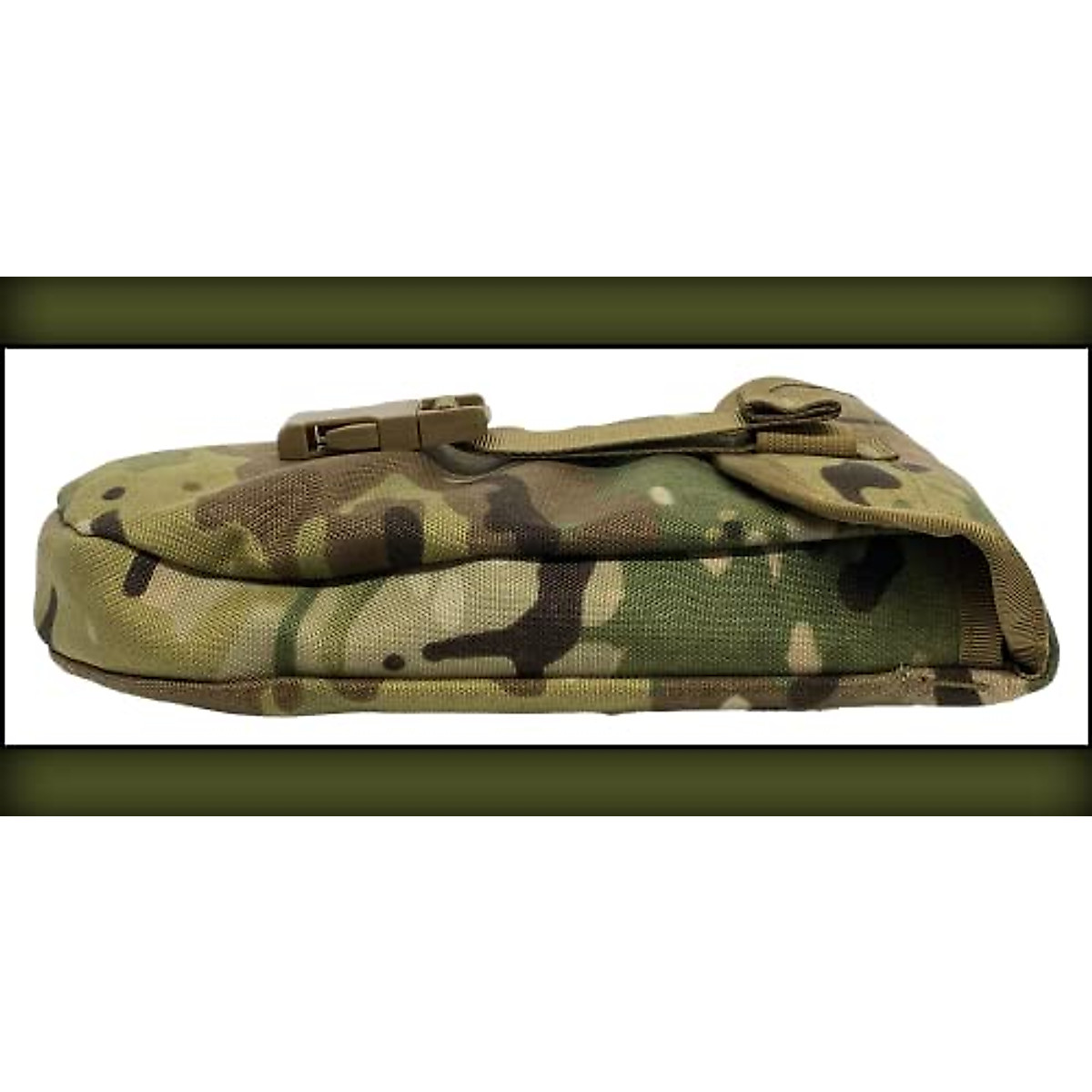 USGI Industries Military Style Shovel | Tri-Fold Entrenching Tool with Serrated Edge | Lightweight, Foldable, Compact, Multi-Use Perfect for Camping, Survival, Trenching (OCP Cover)