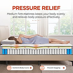 Twin Mattress, DIGLANT 10 Inch Memory Foam Hybrid Mattress, Tight Top Pocket Spring Mattress Sleep Supportive & Motion Isolation, Medium Firm Feel Mattress in a Box, CertiPUR-US Certified