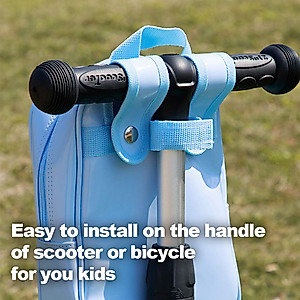 balsang Scooter Bag for Kids Kick Scooter, Kids Bicycle, Visible Front Material, Good Design, Easy to Install on The Handle (Blue)