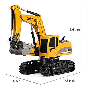 GearRoot Remote Control Excavator Construction Vehicle with Sound & Lights, Rechargeable RC Truck Excavator Toys for Boys Gift