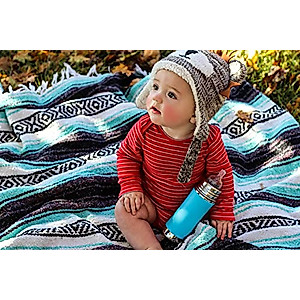 Pura Kiki 11oz/325ml Stainless Steel Infant Bottle w/Sleeve, Medium-Flow Nipple, for Babies 3 Months & Up - Aqua