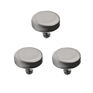 Pierced Owl Set of 3 16GA Flat Disc Titanium Internally Threaded Dermal Anchor Tops (3mm)