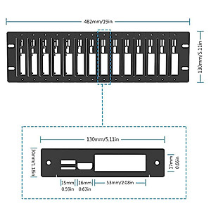 GeeekPi 19 inch 3U Rack Mount for Raspberry Pi 4B, 19" Server Mount Supports 1-14 Units with Pi Fans, Aluminum Heatsinks, Micro HDMI to HDMI Boards, TF Card to FPC Boards for Raspberry Pi 4B