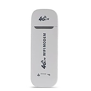 4G LTE Router Wireless USB Mobile Broadband 150Mbps Wireless Network Card Adapter, 2023 New Mobile WiFi with SIM Card Slot Car Hotspot Pocket, for Computers, Cars, Mobile Power (White)