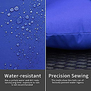 Outdoor Water Resistant UV Resistant Garden Pillow Covers Square Pillowcase Shell for Patio Tent Couch Cushion Pack of 4 - Cover 17x17 Inch Royal Blue