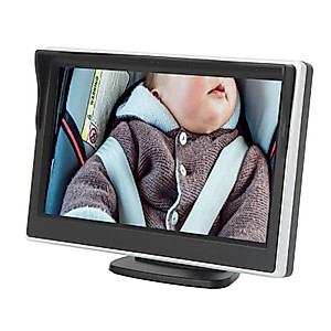 Baby Car Camera, 5 Inch HD 800(RGB) x480 Resolution Baby Car Mirror, 120° Rotating and Wide View Angle Design, Night Vision Automatic Switching Car Camera for Baby