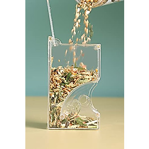 Lucky Interests 2 pcs Hamster Automatic Feeder 300ml, Hamster Food Dispenser with Brackets Small Animals Food Bowl for Dwarf Hamster Guinea Pig Chinchilla Gerbil Bird Hedgehog Ferret with 2 Spoon