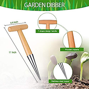 4 Pieces Hand Dibber Sowing Dispenser Set, Adjustable Garden Hand Tool Flower Sow Traditional Sets, Hand Bulbs Stainless Steel Dibbers