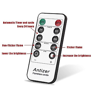 antizer Flameless Candles Led Candles Pack of 9 (H 4" 5" 6" 7" 8" 9" x D 2.2") Ivory Real Wax Battery Candles with Remote Timer