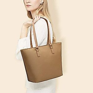 2Pcs Women Tote Handbag Oxford Cloth Purse Top Handle Work Bag Large Capacity Shoulder Bag For Work (Grey)