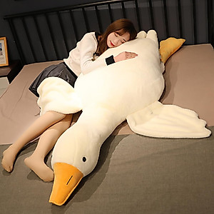 Srutirbo Giant Goose Stuffed Animal, 51.1 Inch Soft Goose Plush Pillow, Cute Duck Plush Toy Swan Plushie Doll Sleeping Hugging Pillows Gift for Girls Boys