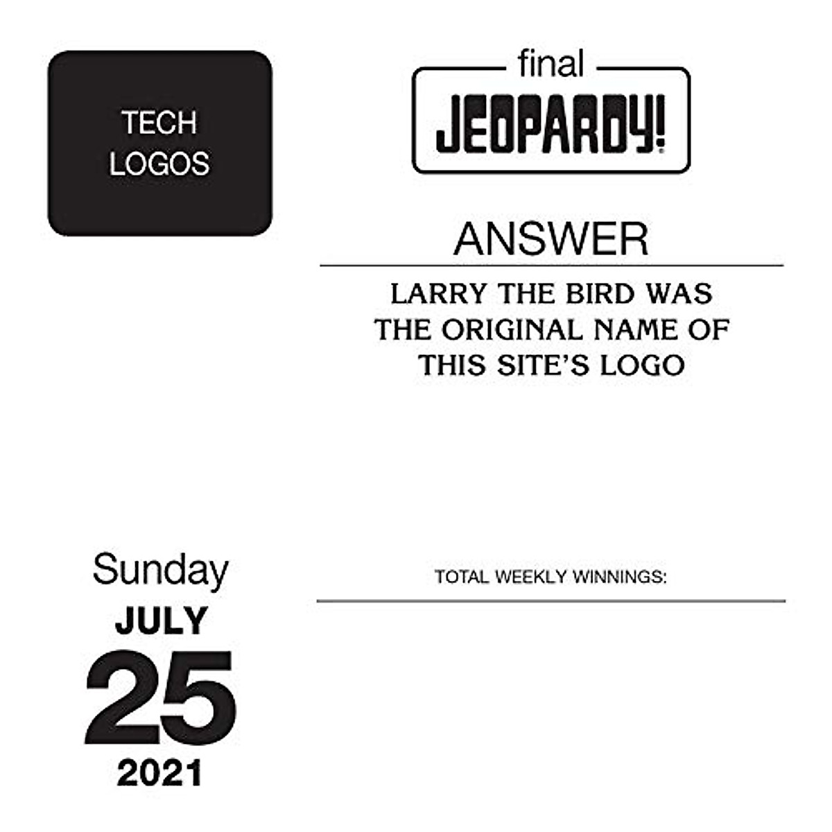 Jeopardy! 2021 Day-to-Day Calendar