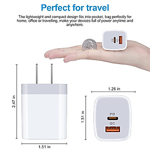Super Fast Pixel 7a Charger Type C,20W USB C Wall Charger Dual Port Fast Charging Block & 6ft Android Phone Cable for Samsung Galaxy A54 5G,A14,A23,A13,A34,S23,S22,S21 FE,A53,A03s,Z Fold 4;Pixel 7 7A
