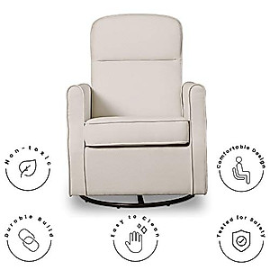 Delta Children Blair Slim Nursery Glider Swivel Rocker Chair, Cream