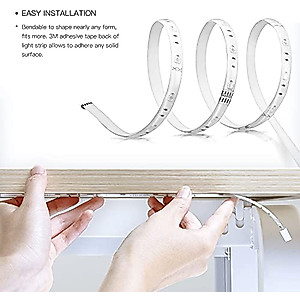 YEELIGHT Smart Led Strip Lights, 6.5 FT Wi-Fi Led Strip Lights Music Sync, App & Voice Control,Work with Alexa,Google Assistant,RGB LED Lights for TV Backlight,Bedroom Decor,Cabinet Lighting