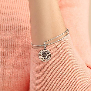 Alex and Ani Expandable Wire Bangle Bracelet for Women, I’m a Dog Mom Charm, Shiny Silver Finish, 2 to 3.5 in