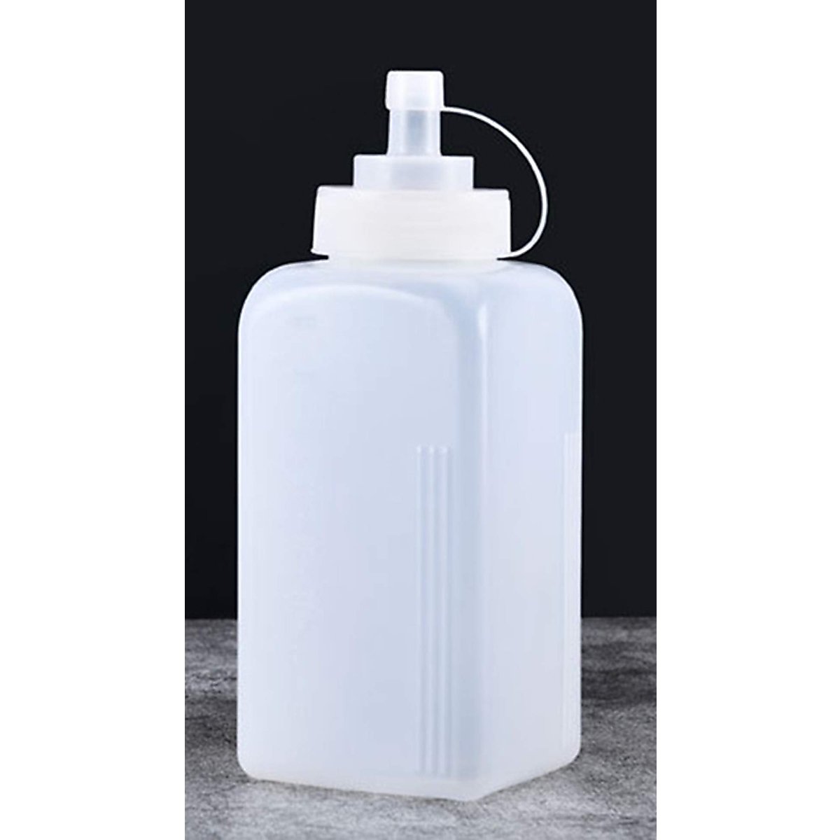 XKONG Large Caliber Squeeze Bottle, Large Sauce Bottle, Square SqueezeSauce Bottle, 800ML Jam Tomato Salad Sauce Bottle(2 pcs).