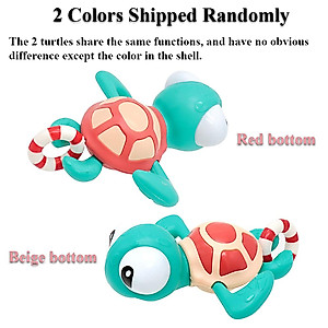 NEXTAKE Pull String Baby Bath Toy Pull & Go Turtle Cute Swimming Turtle Windup Clockwork Bathtub Toy for Toddlers