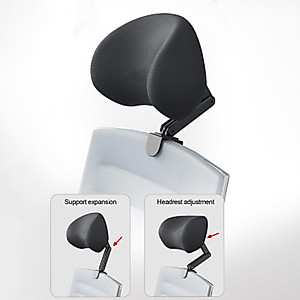 Upholstered Headrest for Ergonomic Office Chair Black Office Chair Headrest Attachment Universal Chair Head Support Cushion, Elastic Sponge Head Pillow Adjustable Height and Angle