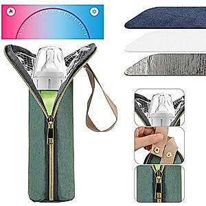 Beautyflier Baby Bottle Tote Bags, Travel Carrier Holder, Portable Breastmilk Storage, Suitable for Dr. Brown’s 2oz, 4oz, 8oz, Narrow (Green + Orange)