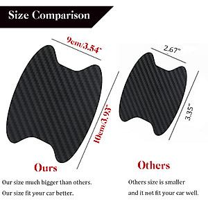 Pincuttee Car Door Handle Scratch Protector 4 Pack,Car Door Handle Protective Films Universal Fit,Door Handle Stickers and Decals Accessories (Black,4PC)