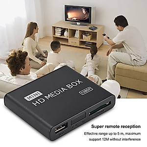 1080P Full-HD Digital Media Player, HDMI/AV/VGA Output, 7.1 Surround Sound, HDMI Media Player with Remote Control, 1080P HDMI TV Media Player for USB MMC RMVB MP3 AVI MKV(US Plug)