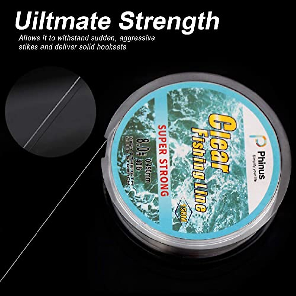 Fishing Wire 492FT/164Yard/150M 8.0#, Clear Fishing Line Jewelry String Invisible Nylon Thread for Hanging Decorations, Beading and Crafts
