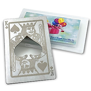 Lesencen Metal Card Bottle Opener Stainless Steel Silver with Engraved Pattern (Style K, 1PCS)