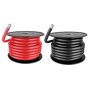 1/0 Gauge Primary Boat Cable - 20 ft Marine Grade Wire Tinned Oxygen-Free Copper - 1/0 AWG UL 1426 Standard PVC Wire for Boat, Automotive, Speakers, Camper & Trailers