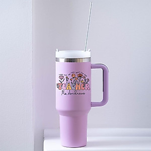 Personalized Teacher Tumbler With Name, Personalized Teacher 40oz Tumbler, Cute Tumbler For Teacher, Teacher Gift, Teacher Week, Back to School Gift, Thank You Gift Teacher 1