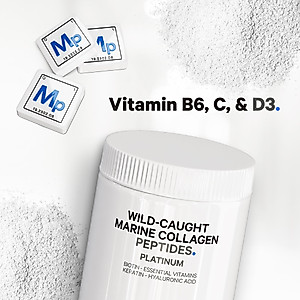 Codeage Marine Collagen Protein Powder Supplement Platinum - Biotin 10,000 mcg, Vitamin C, D3 & B6, Keratin, Hyaluronic Acid, Niacin, Wild Caught Hydrolyzed Fish Collagen Peptides - Non-GMO - 11.50 oz