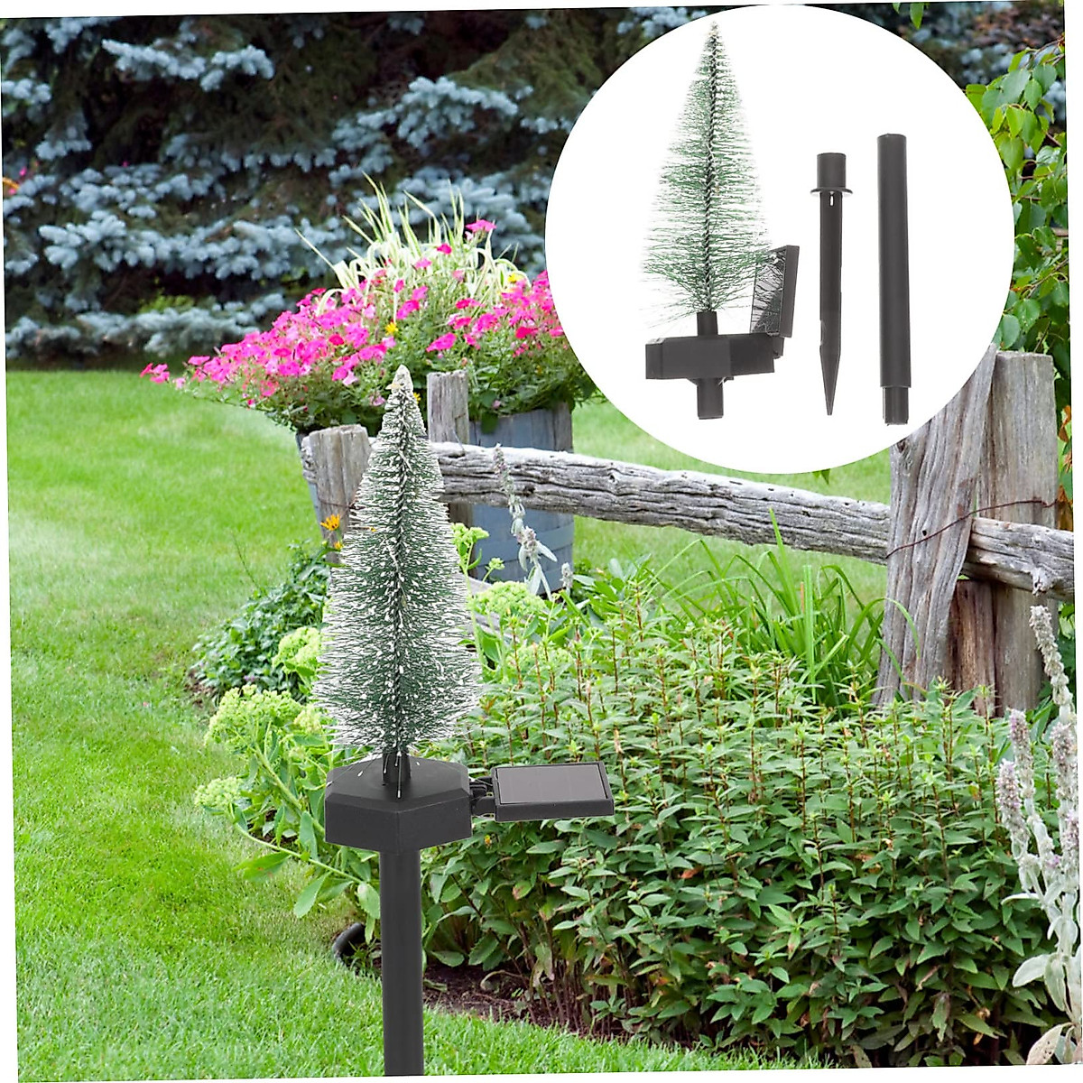 NOLITOY Tree Solar Lights Lighted Christmas Garden Solar Stake Decor Light Solar Tree Lamp Christmas Light Solar Decoration Tree Lights Outdoor Garden Decor Christmas Tree Pc Ground Plug