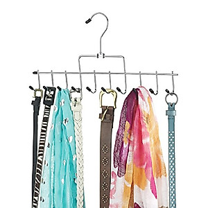 Whitmor 10 Hook Accessory, Chrome & Black Hanger, 1